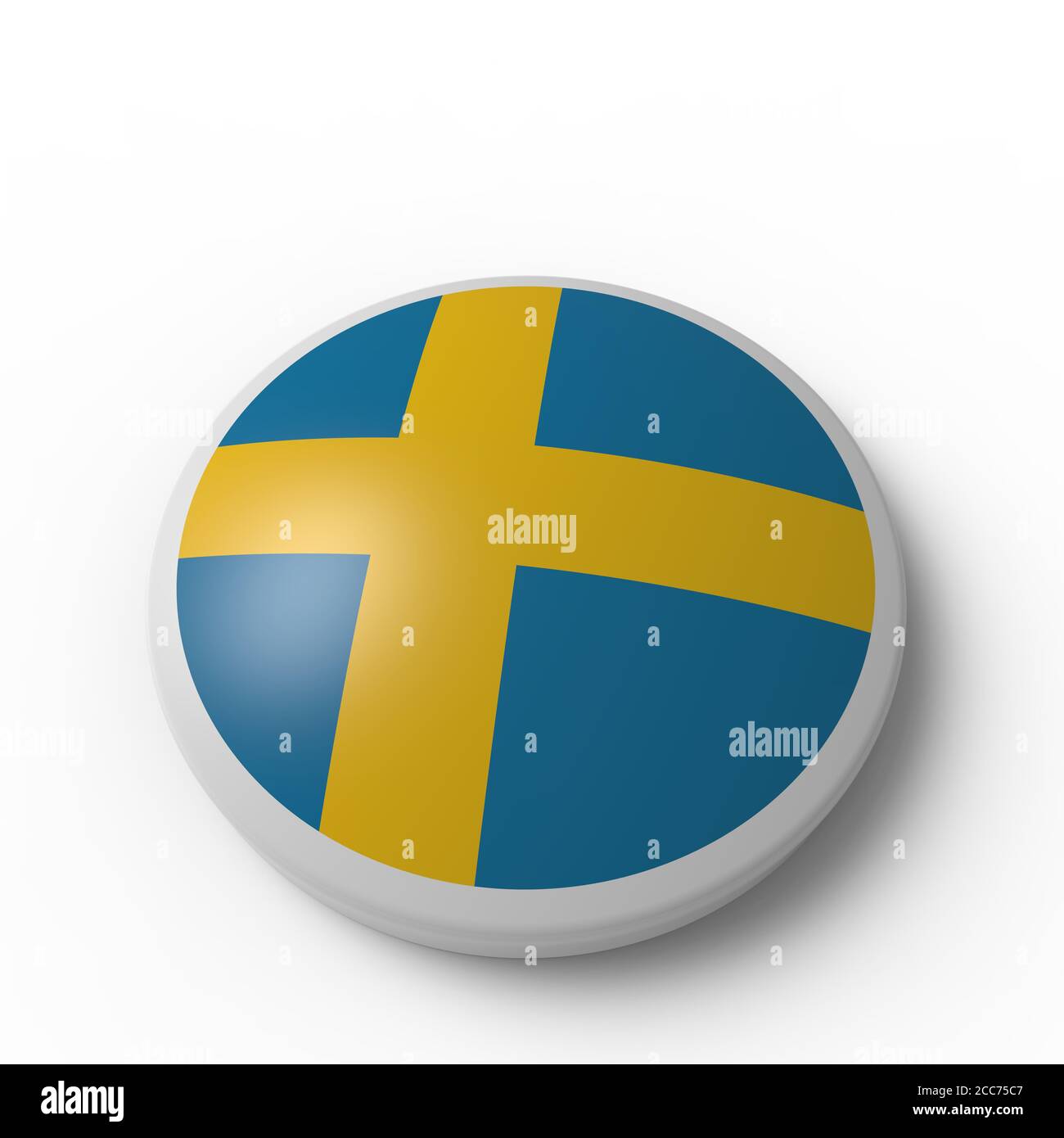 Button with a flag of Sweden on a white background that could represent ...