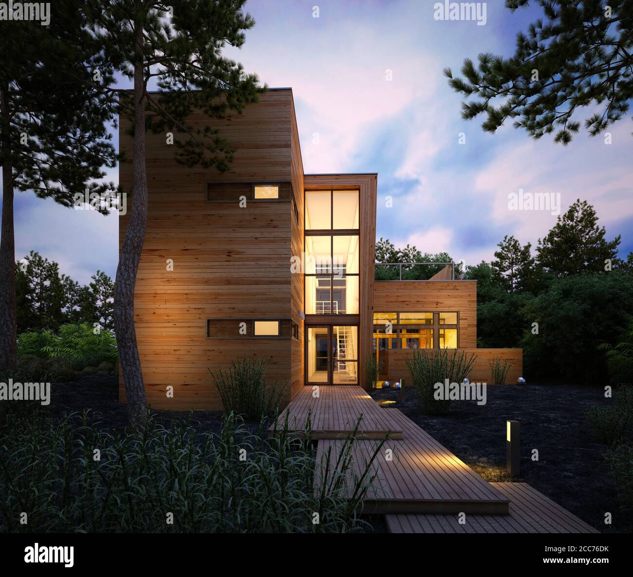 3d render of house exterior view Stock Photo - Alamy
