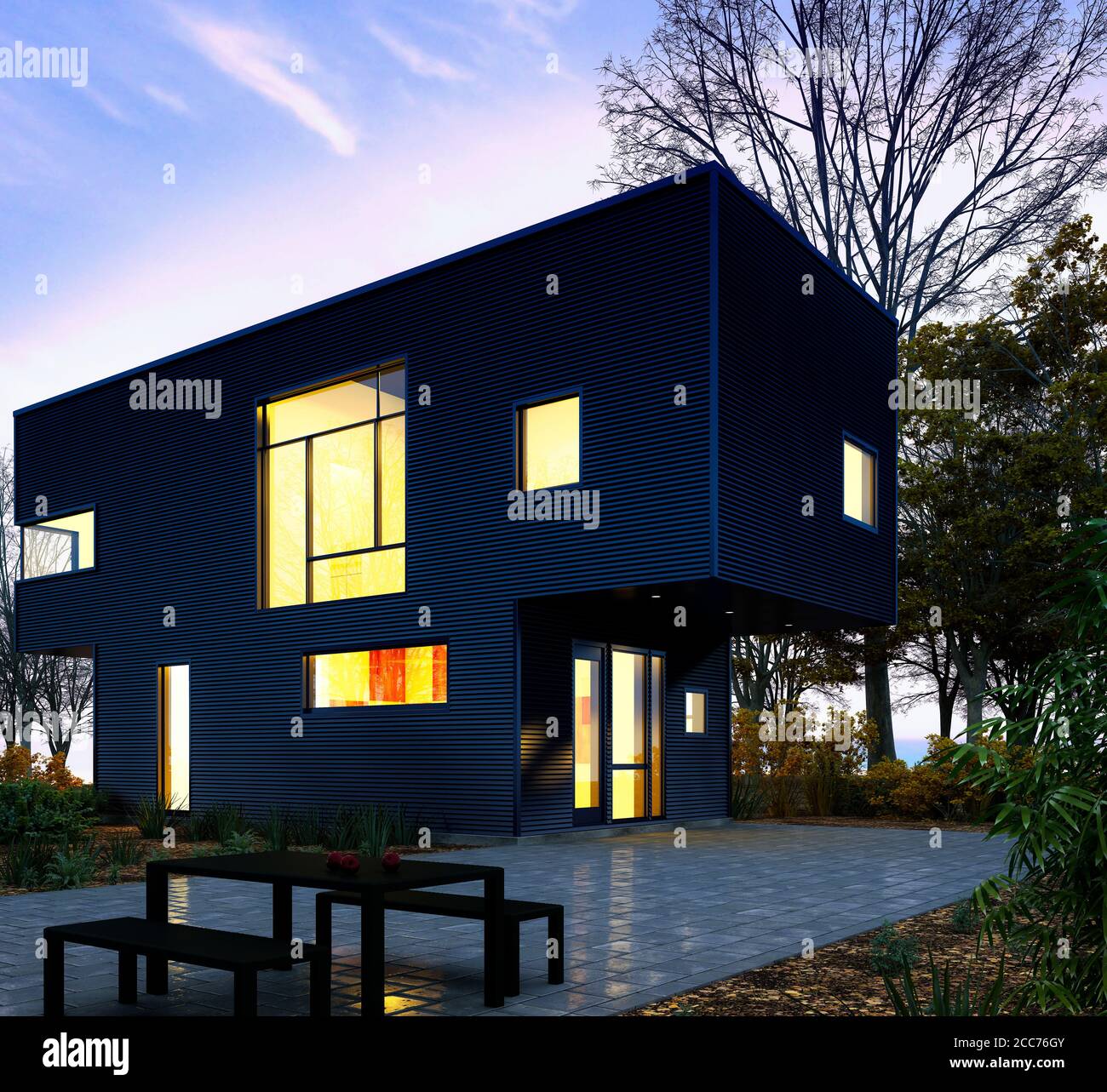 3d render of house exterior view Stock Photo - Alamy