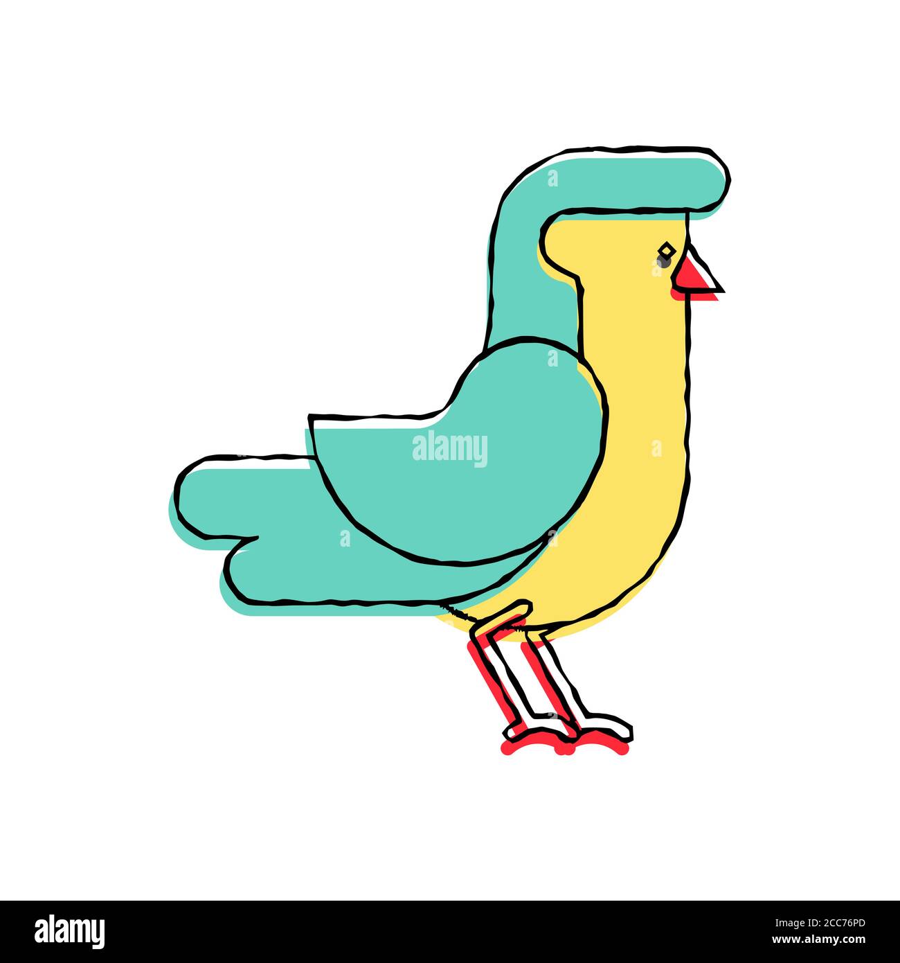 Bird hand drawing cartoon isolated. vector illustration Stock Vector ...