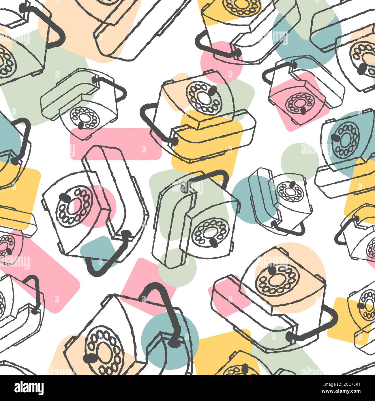 Retro telephone pattern seamless. phone with receiver background ...