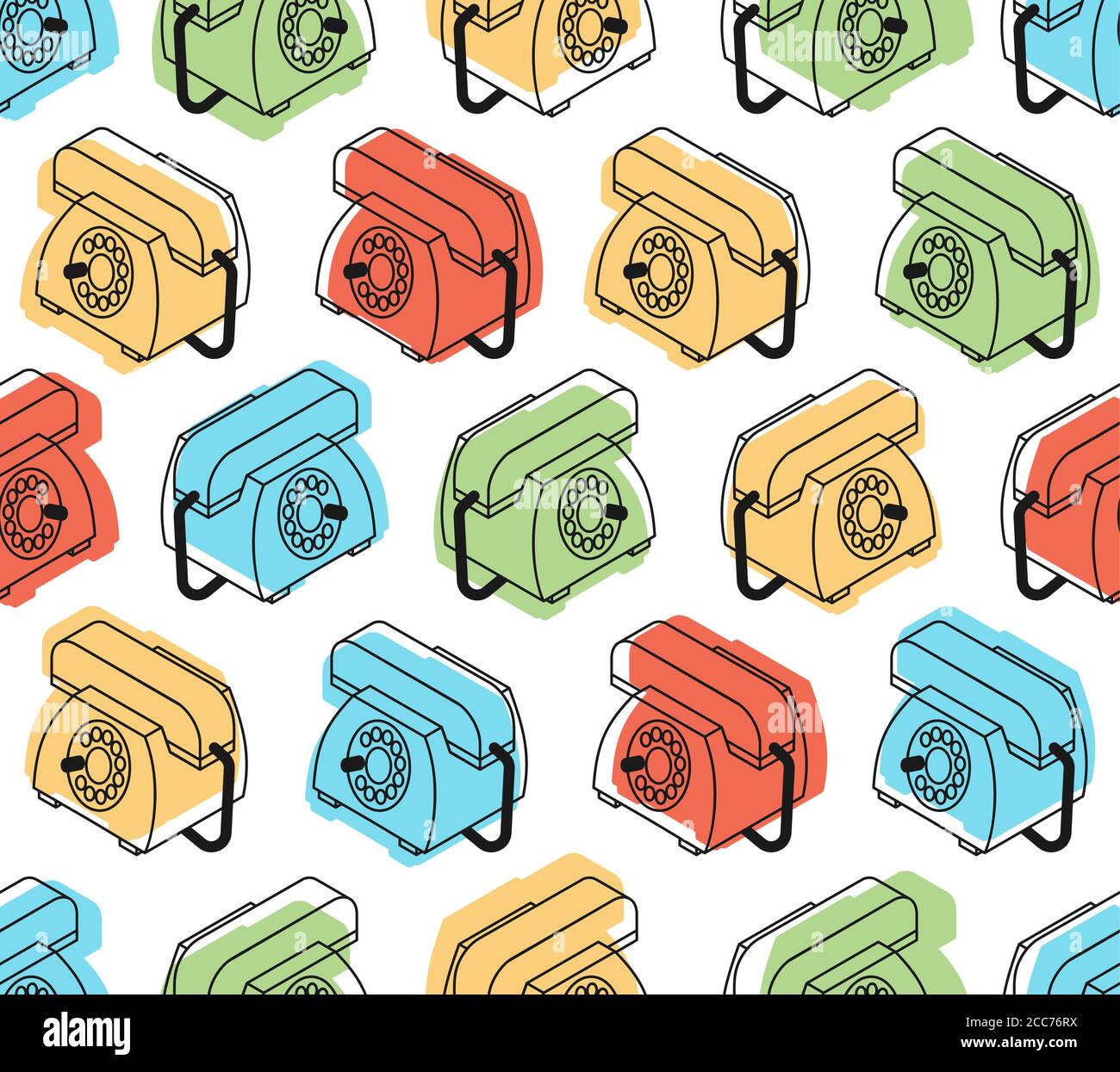Retro telephone pattern seamless. phone with receiver background ...