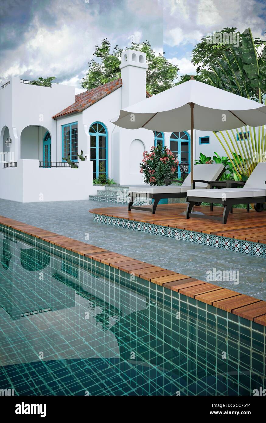 3d render of house exterior view Stock Photo - Alamy