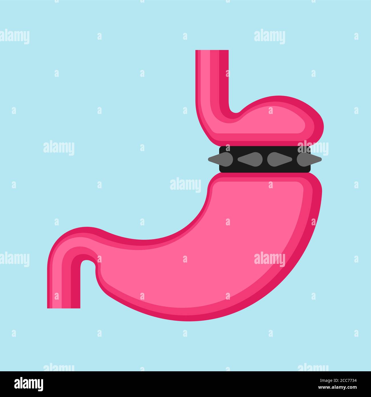 Stomach banding isolated. Adjustable Gastric Band. vector illustration ...