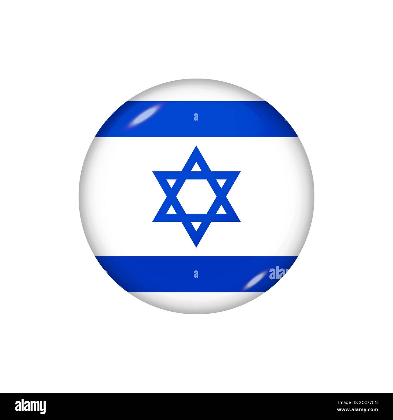 Round flag of Israel. Vector illustration. Button, icon, glossy badge ...