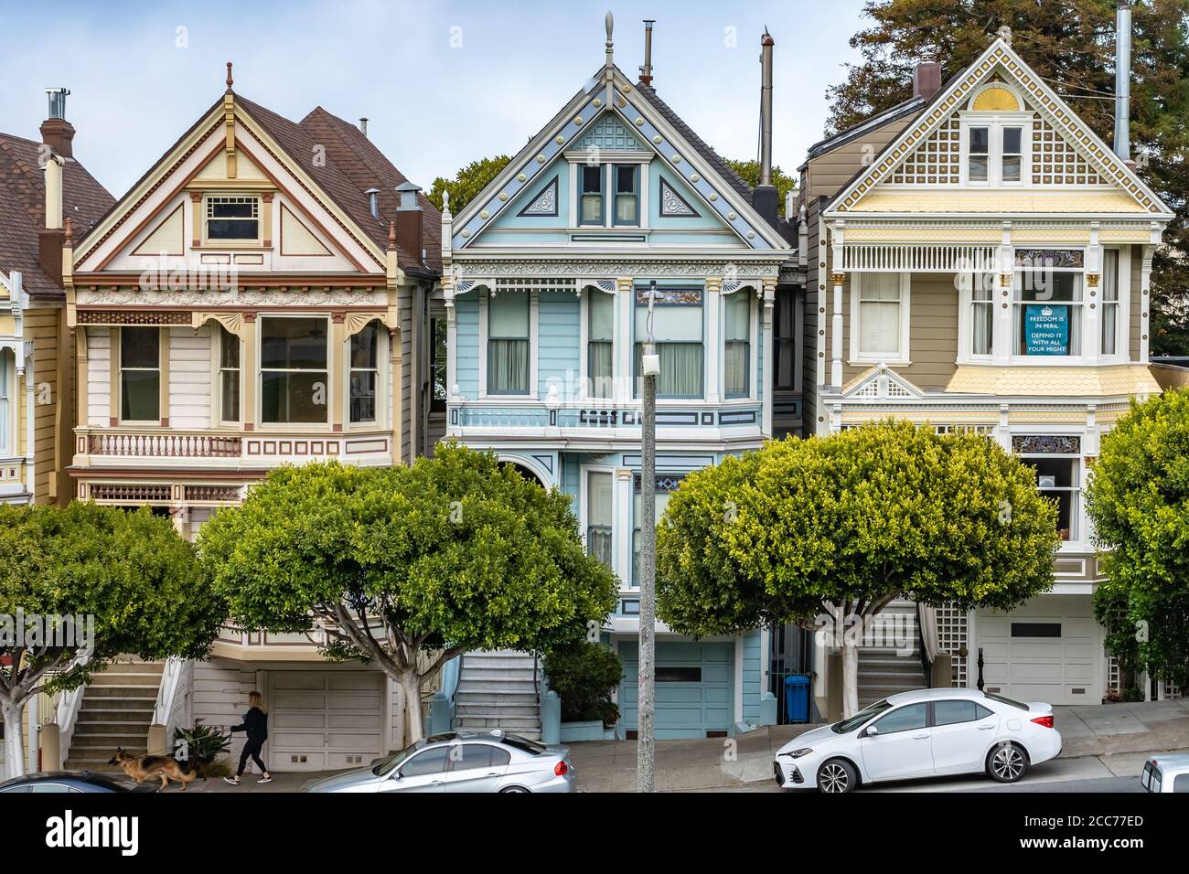 Painted Ladies in San Francisco, CA, historical row of Victorian houses ...