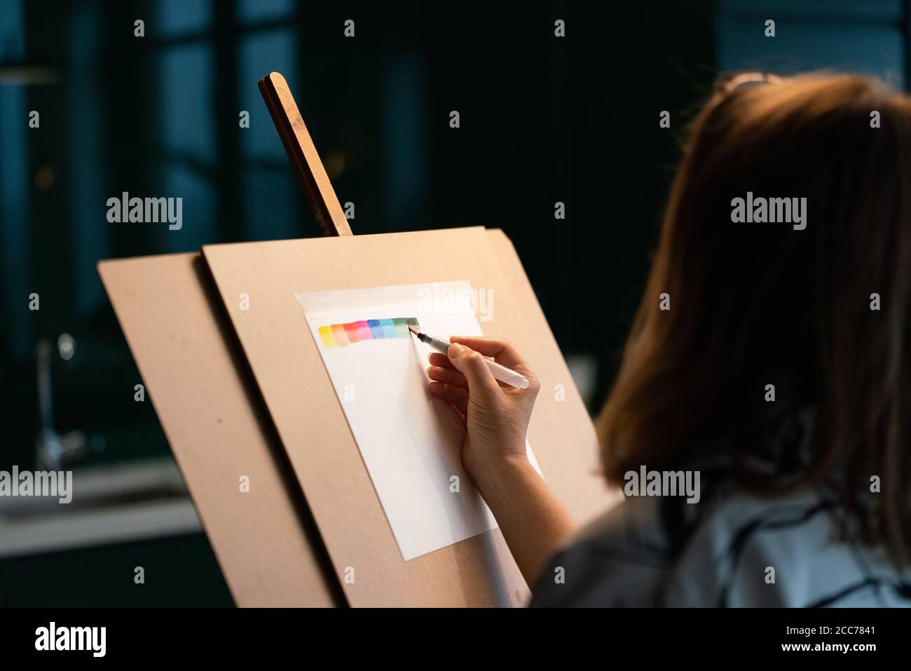 Watercolour painting exercise Stock Photo - Alamy