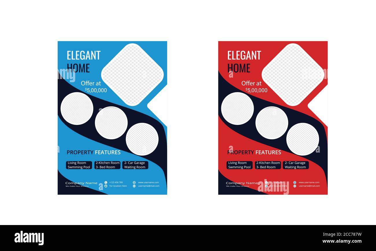 Modern real estate flyer template Cut Out Stock Images & Pictures - Alamy