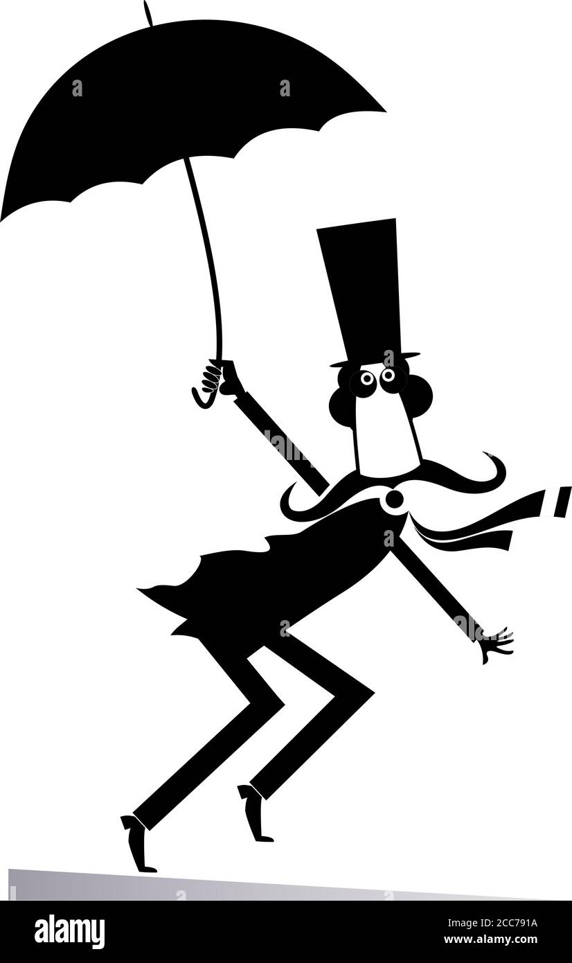 Windy man silhouette hi-res stock photography and images - Alamy