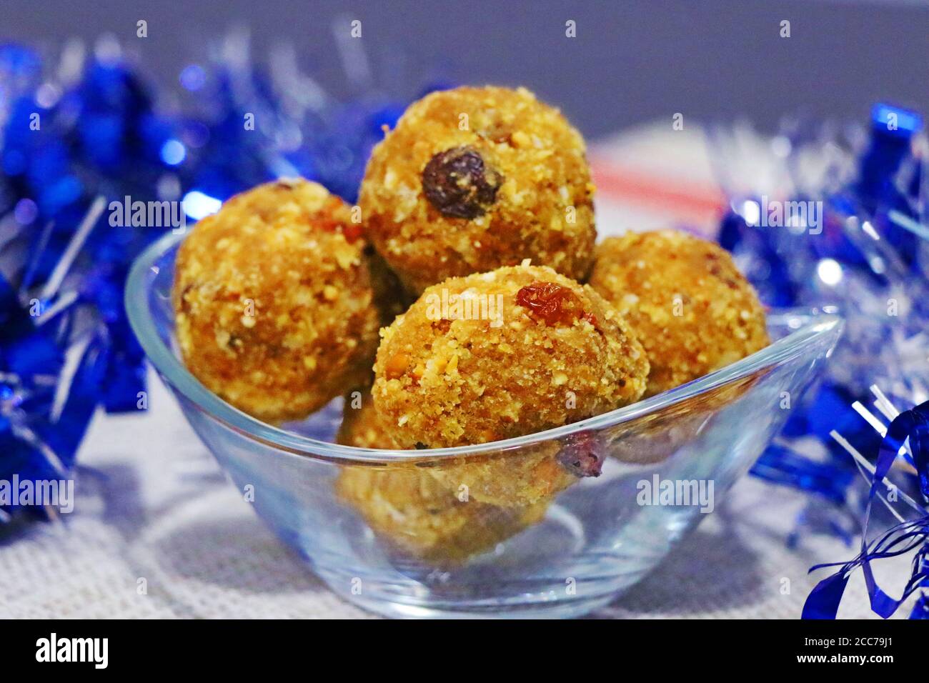 indian sweet chick peas flour balls, known as besan ladoo Stock Photo ...