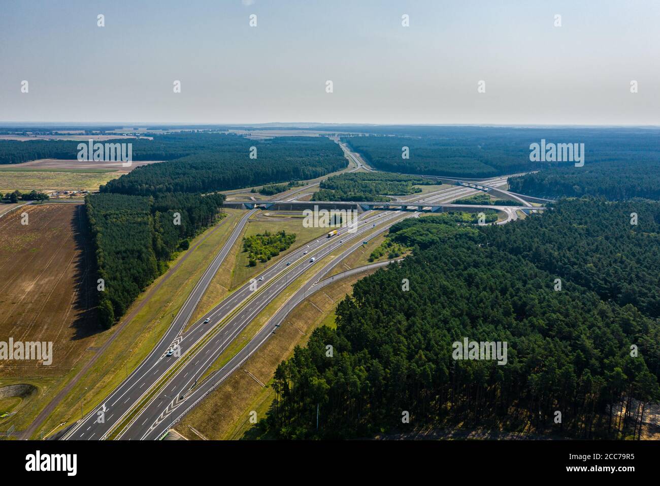 Aerial view of road junction Stock Photo - Alamy