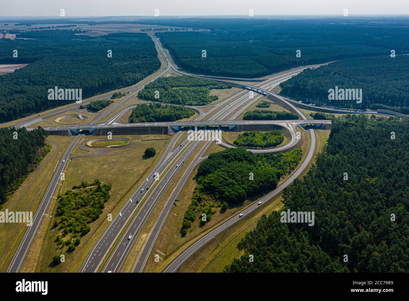 Aerial view of road junction Stock Photo - Alamy