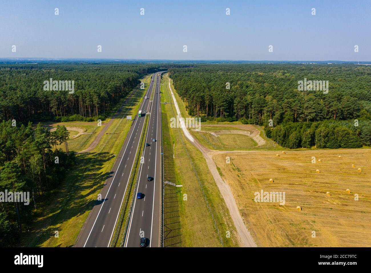 Aerial view above highway road hi-res stock photography and images - Alamy