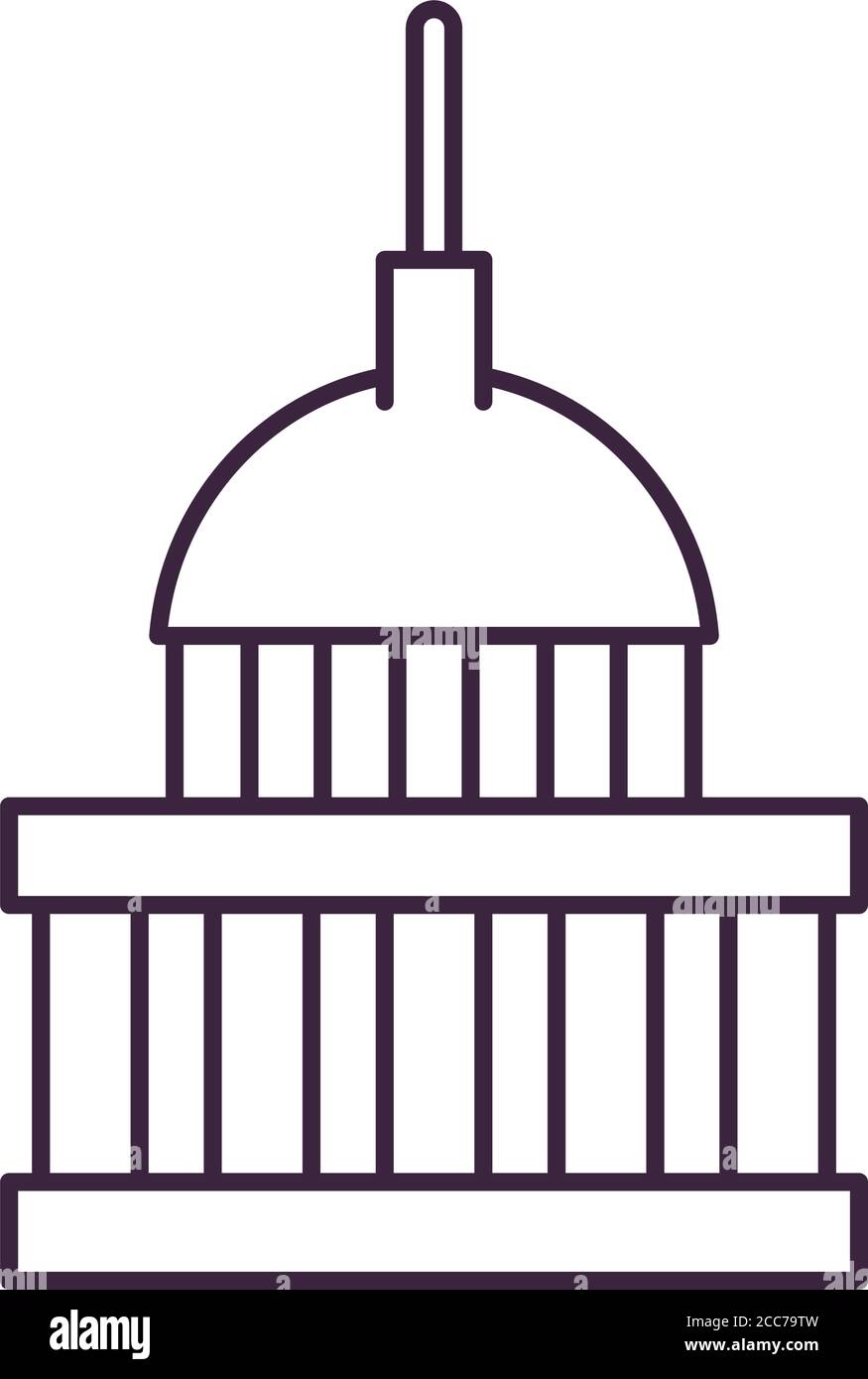 usa capitol house line style icon design, United states america ...