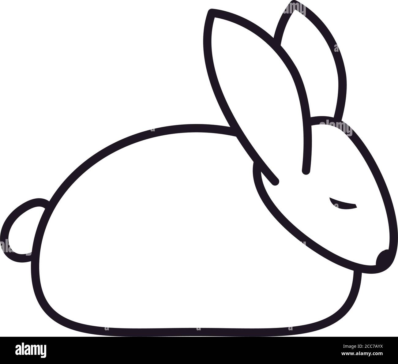 Cute rabbit line style icon design, Animal zoo life nature and ...