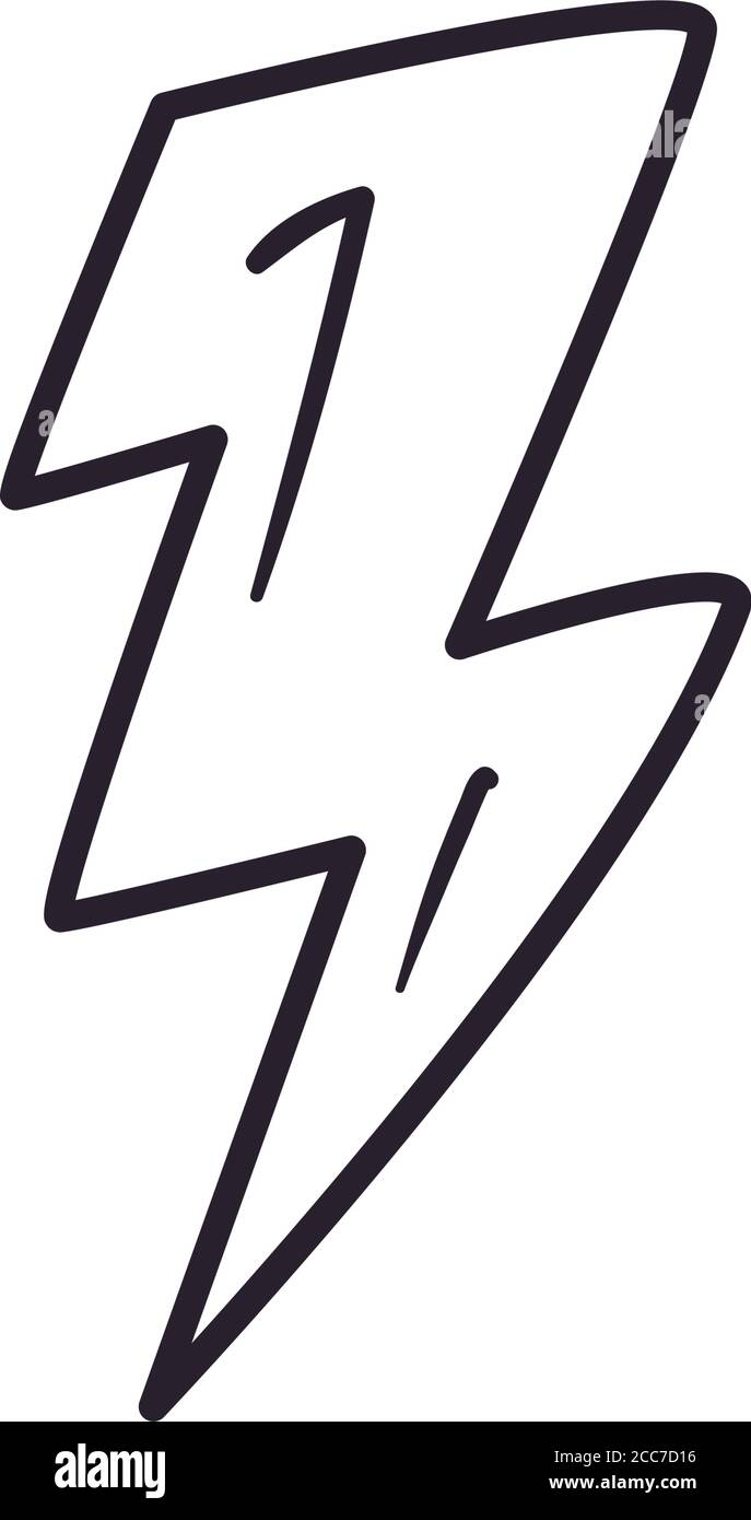 Thunder line style icon design, Weather rain power electric sky nature ...