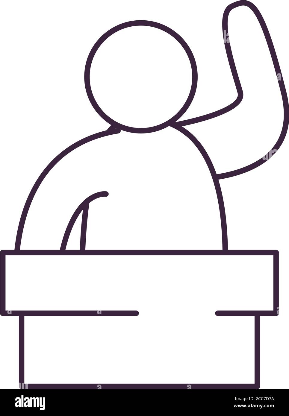 president on podium line style icon design, election government ...