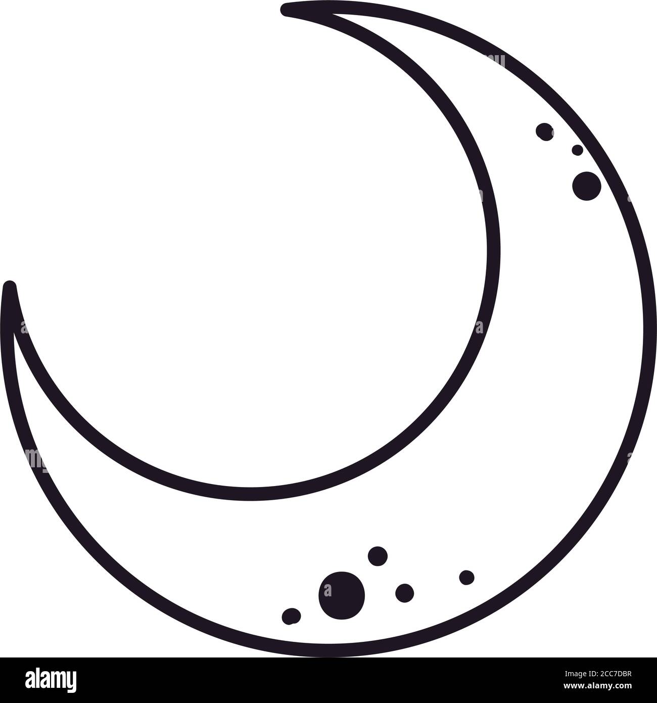 Moon line style icon of night bedtime sky space moonlight nature light ...