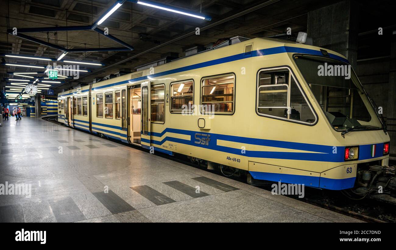 Locarno Switzerland , 2 July 2020 : Locarno underground FART train ...