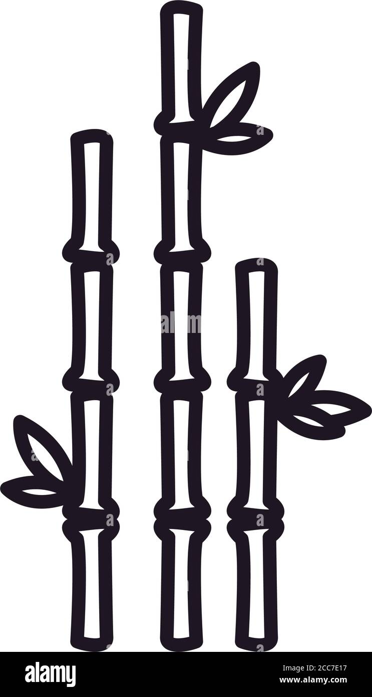 Chinese bamboo line style icon design, China culture asia and oriental ...