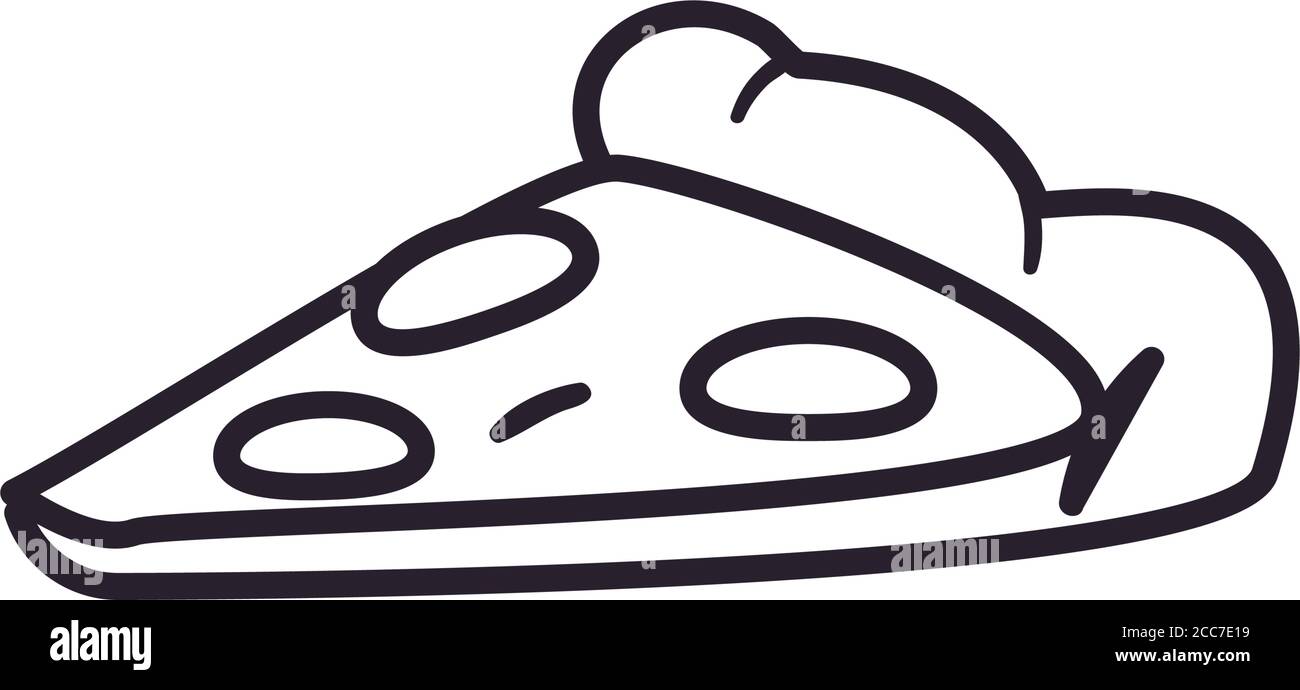 pizza line style icon design, food eat restaurant and menu theme Vector ...