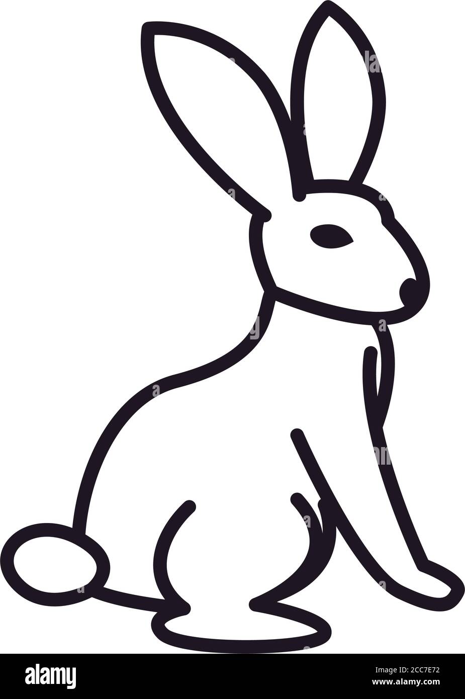 Cute rabbit line style icon design, Animal zoo life nature and ...