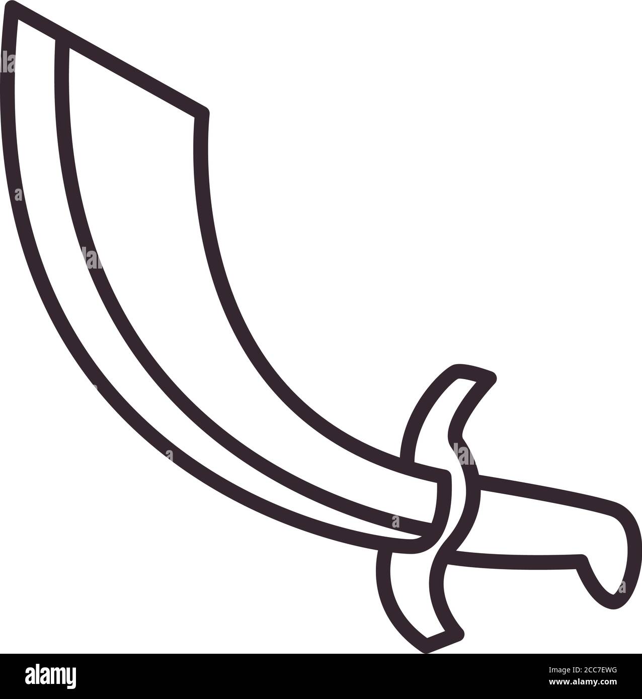 turkish sword line style icon design, knight blade war ancient antique ...