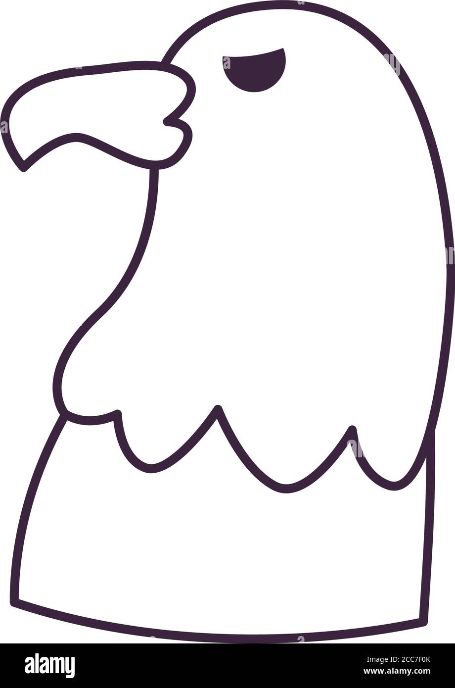 Eagle bird line style icon design, animal feather predator wildlife ...