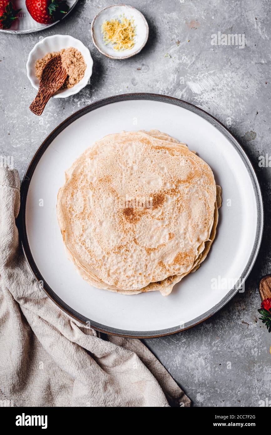 A Stack of Crepes Stock Photo - Alamy