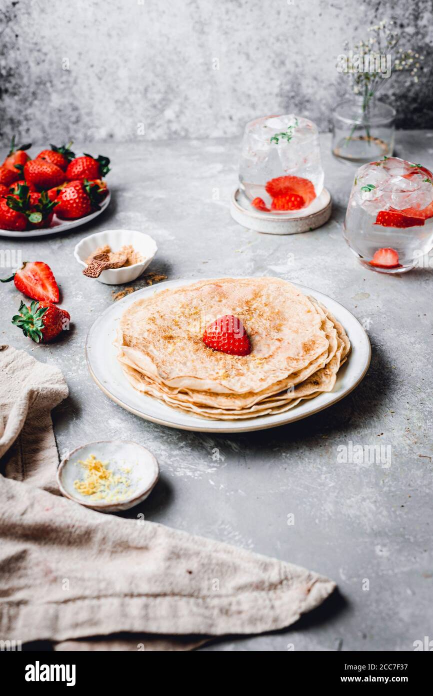 A Stack of Crepes Stock Photo - Alamy