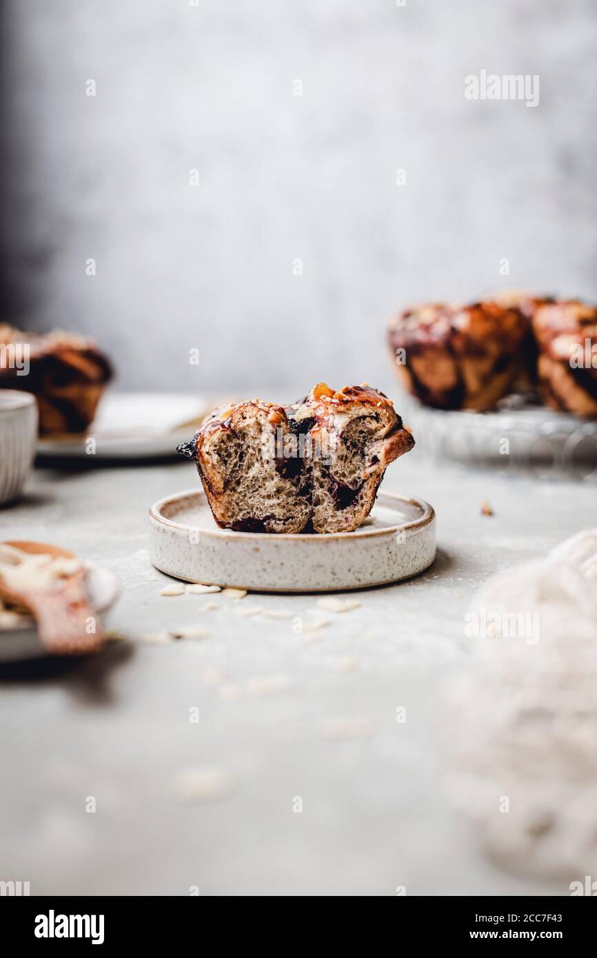 Blueberry Muffin Style Roll Stock Photo - Alamy