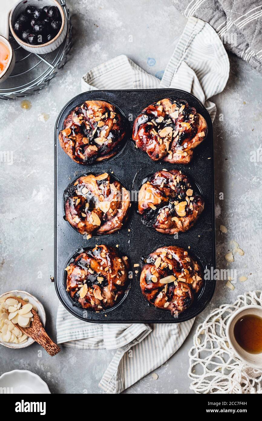 Blueberry Muffin Style Roll Stock Photo - Alamy