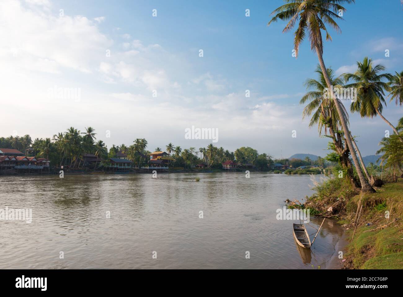 Champasak, Laos - Mekong River at Don Det in 4000 islands, Champasak ...