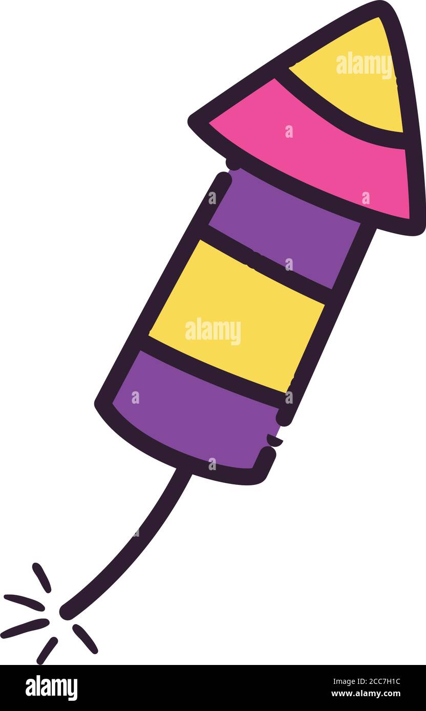 Firework line and fill style icon design, Celebration festival event ...