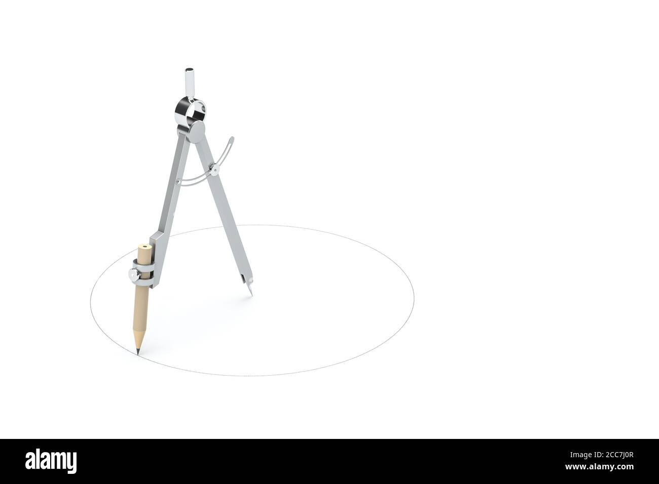 Compasses with white background, tools for drawing, 3d rendering ...