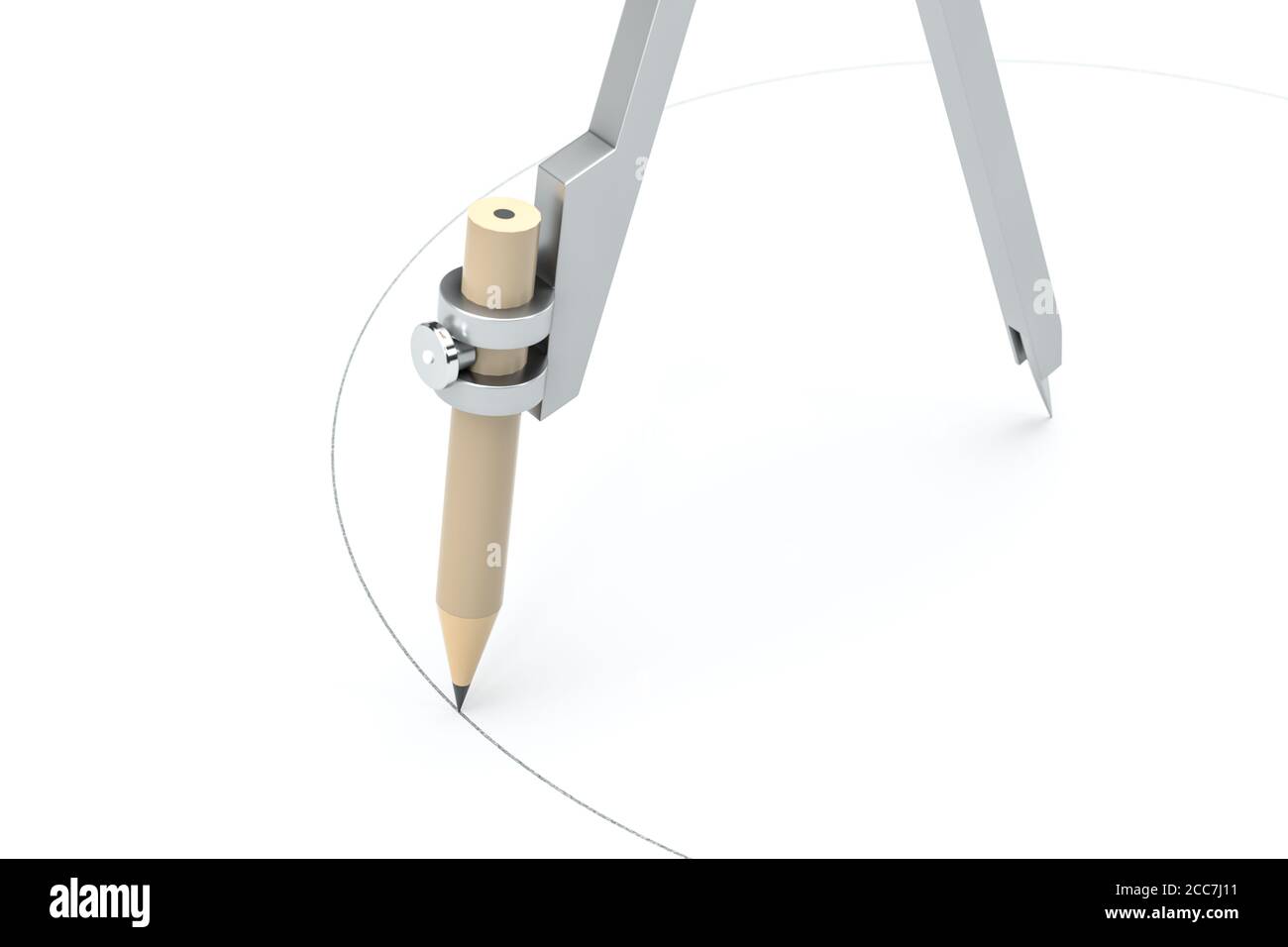 Compasses with white background, tools for drawing, 3d rendering ...