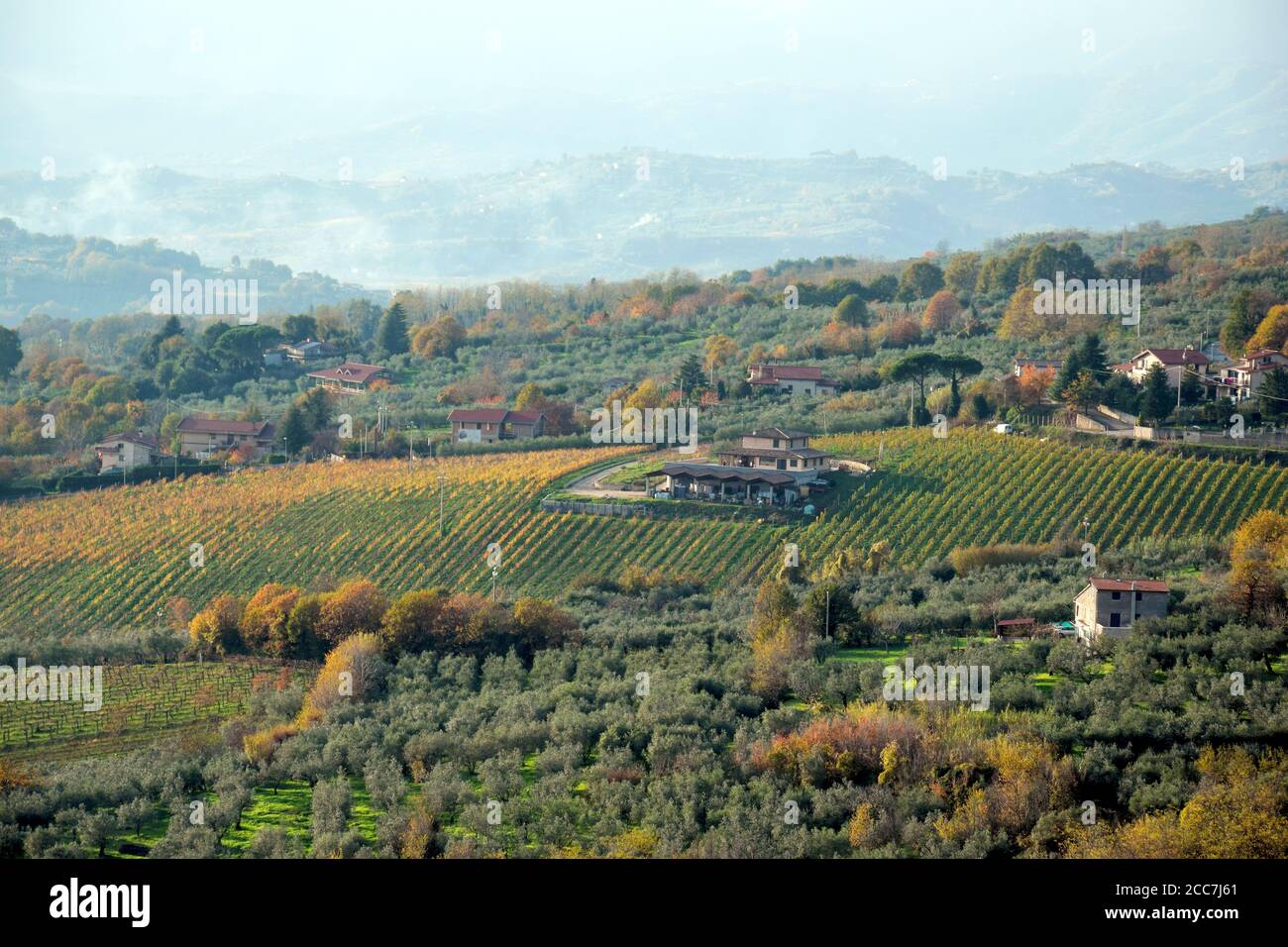 Landscape at dusk in the Lazio region, Italy Stock Photo - Alamy