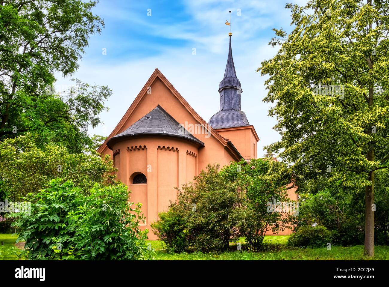 Church in Ribbeck on a sunny day in summer, Havelland , Germany Stock ...