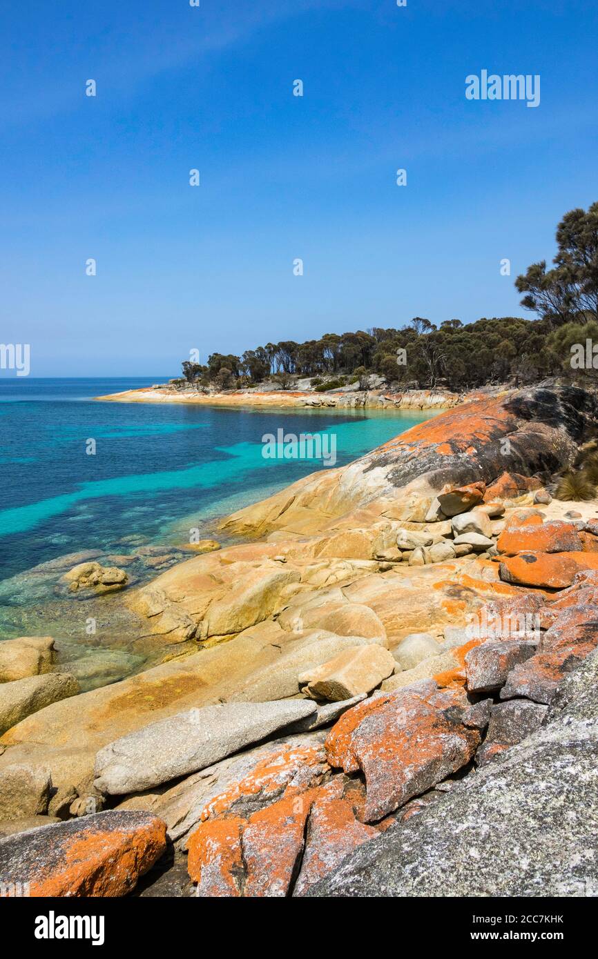 Granite formations on the coastline at Trousers Point, Flinders Island ...