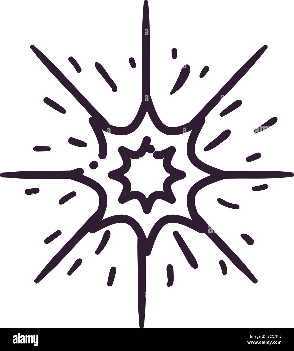 Firework explosion line style icon design, Celebration festival event ...