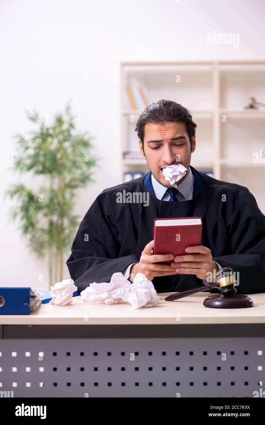 Young judge working in courthouse Stock Photo - Alamy