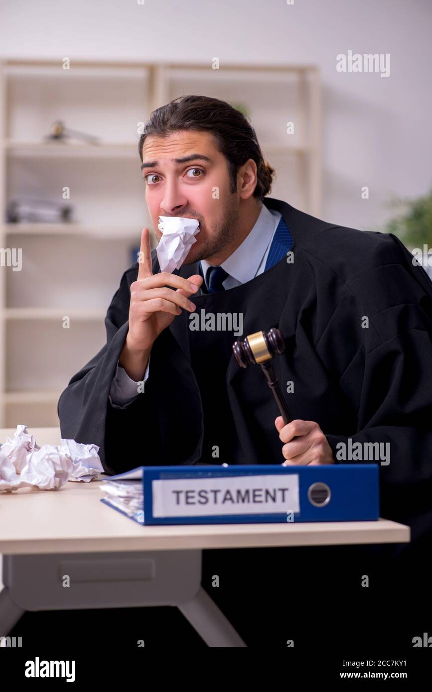 Young judge working in courthouse Stock Photo - Alamy