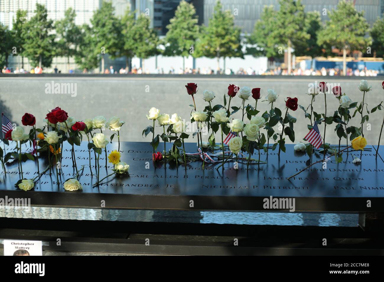 September 11th memorial and Tribute lights in New York City Stock Photo ...