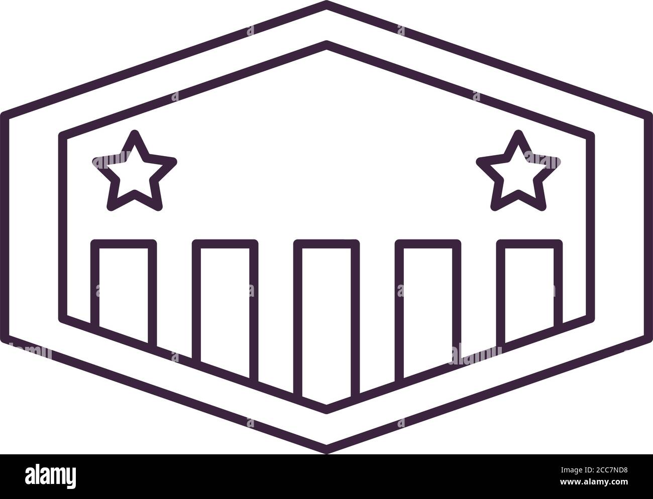 Usa vote frame line style icon design, United states america ...