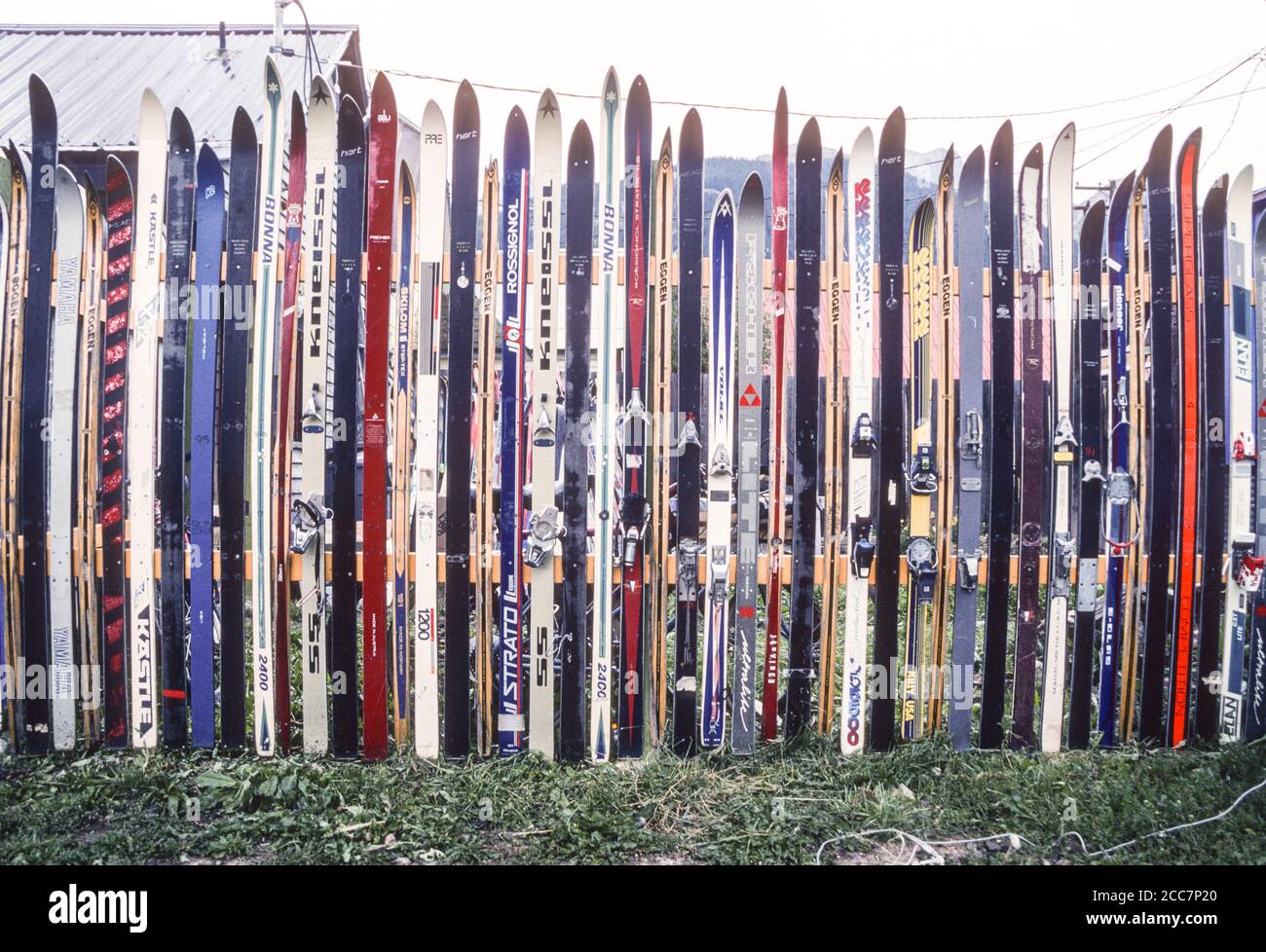 Fence Made of Skis, Silverton, Colorado, USA Stock Photo - Alamy
