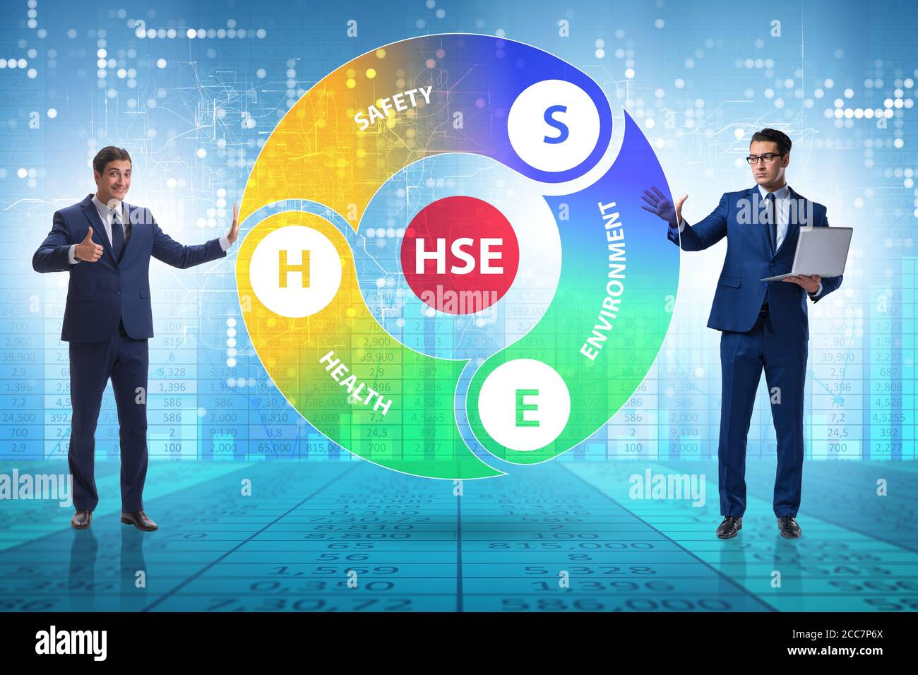 HSE concept for health safety environment with the businessman Stock ...