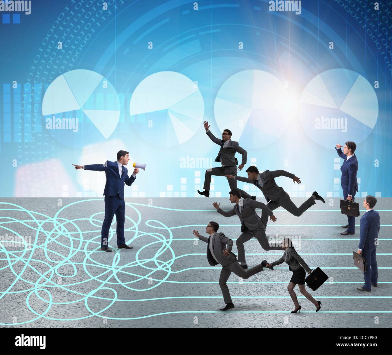 The business people in uncertainty concept Stock Photo - Alamy