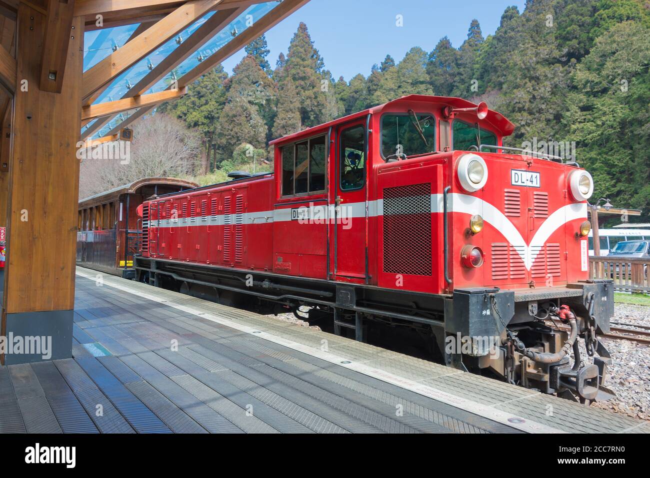 Alishan Forest Railway DL-41 Diesel locomotive at Zhaoping railway ...