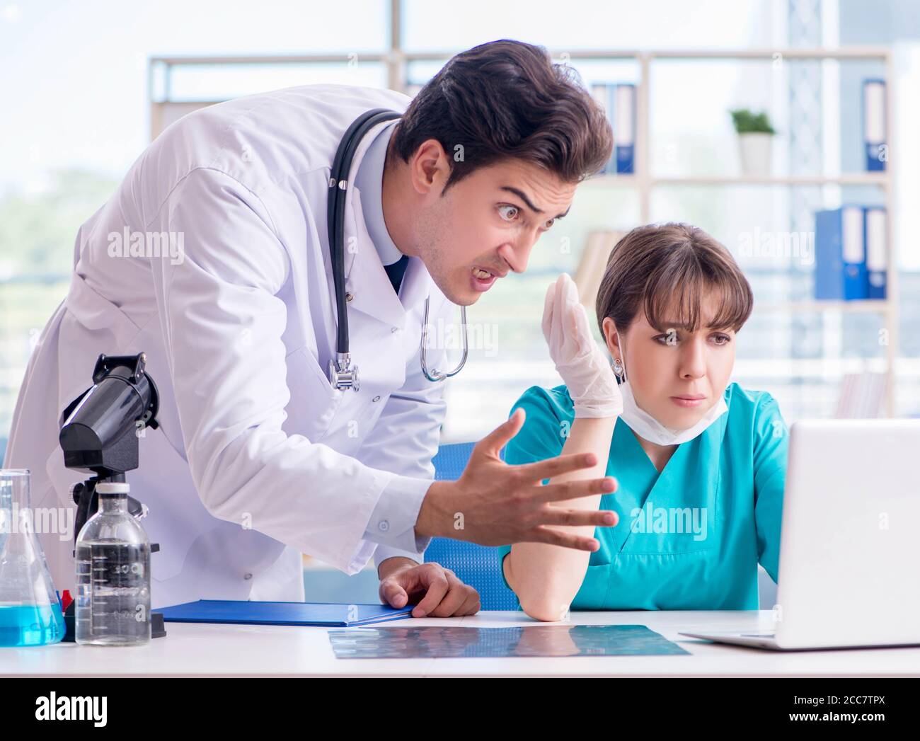 Angry doctor computer hi-res stock photography and images - Alamy