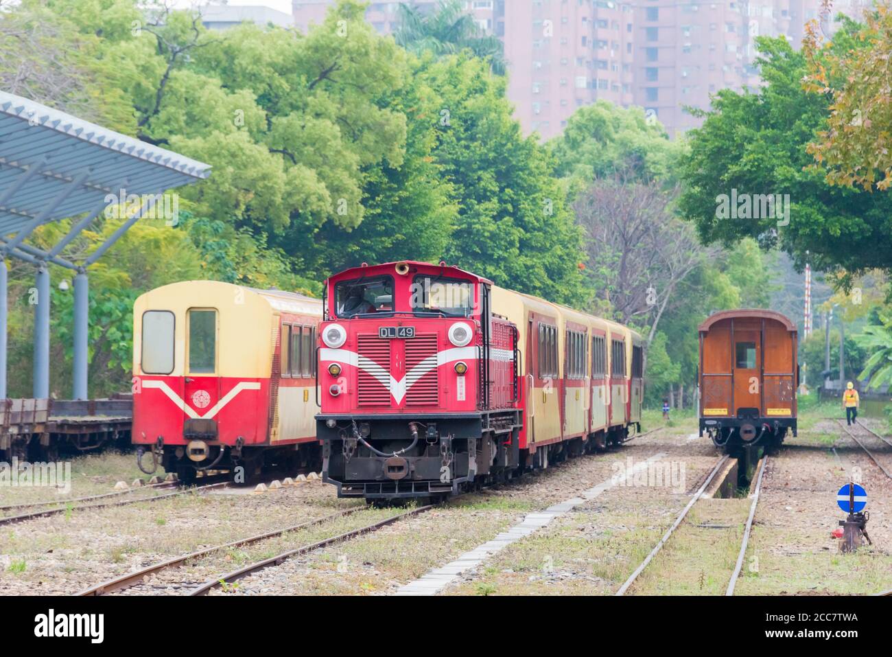 Chiayi, Taiwan - Alishan Forest Railway at Beimen Railway Station in Chiayi, Taiwan Stock Photo ...